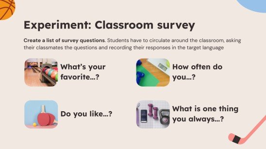 Sports and Leisure Activities - Spanish - 2nd Grade