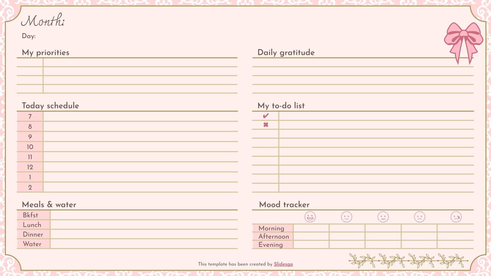 Coquette Aesthetic Personal Organizer Presentation