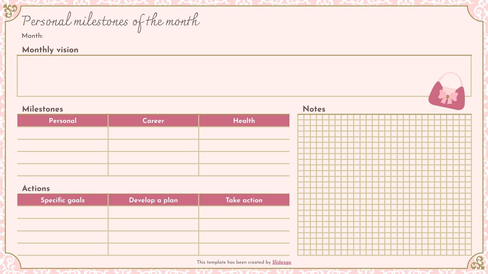 Coquette Aesthetic Personal Organizer Presentation