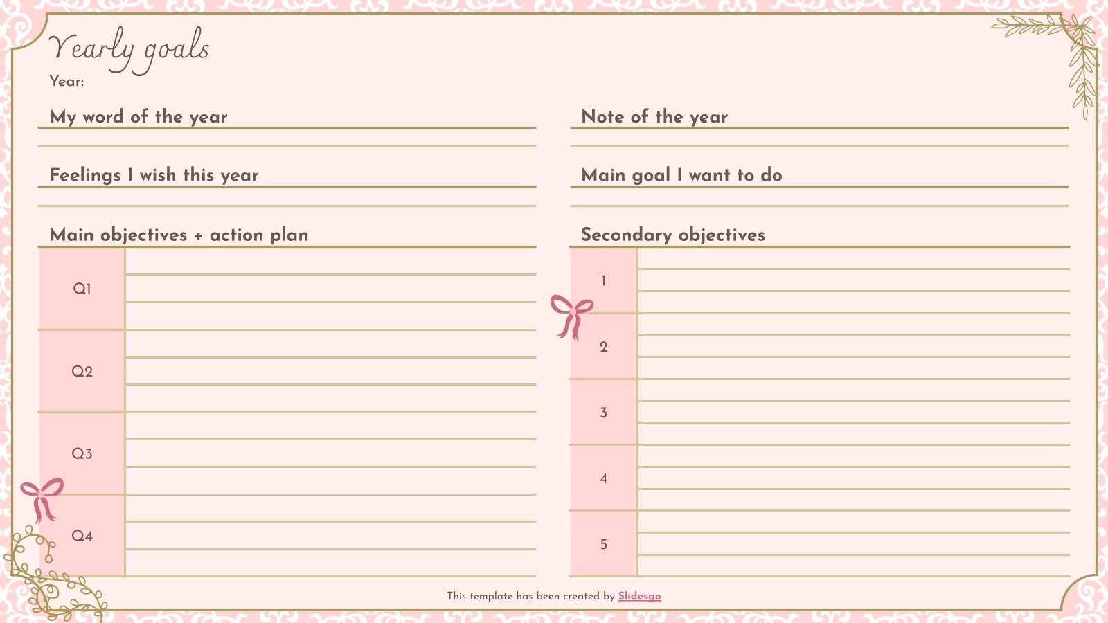 Coquette Aesthetic Personal Organizer Presentation