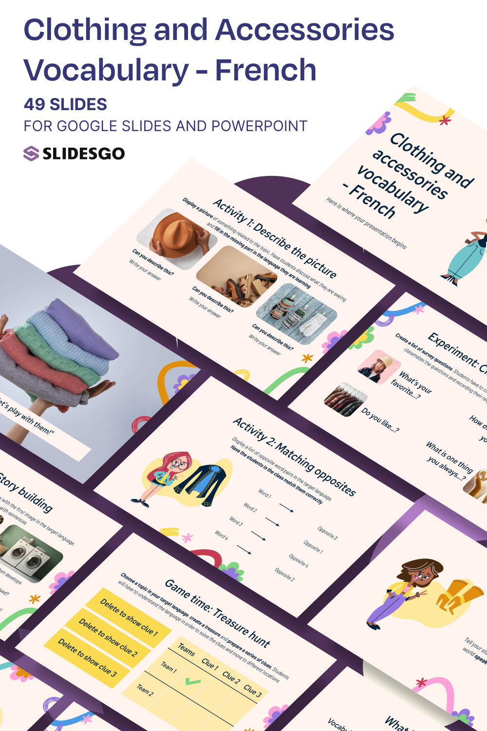 Clothing and Accessories Vocabulary - French - 1st Grade