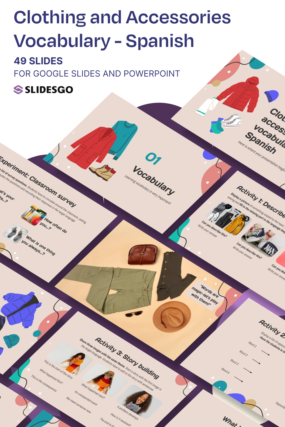 Clothing and Accessories Vocabulary - Spanish - 1st Grade
