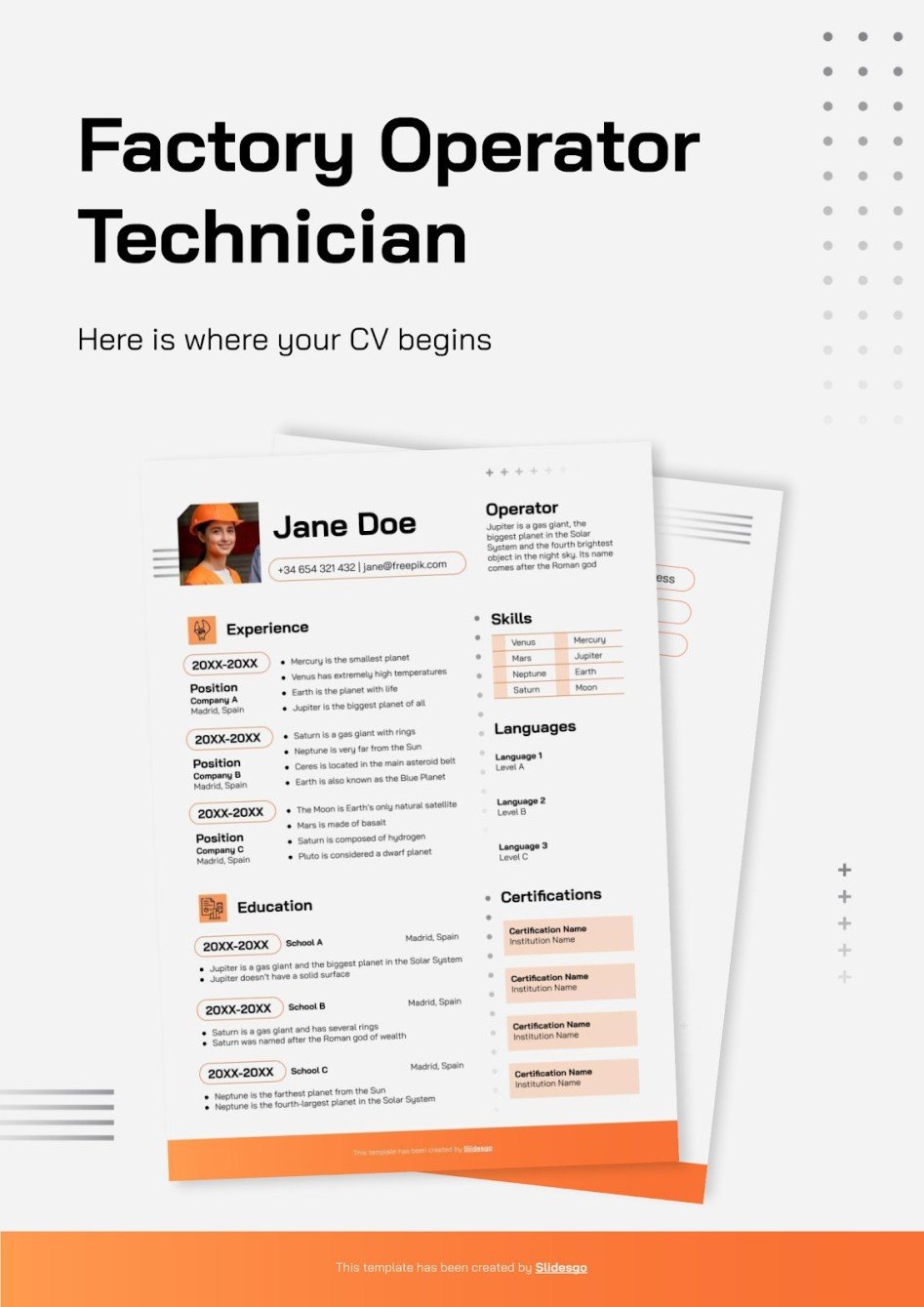 Factory Operator Technician Presentation