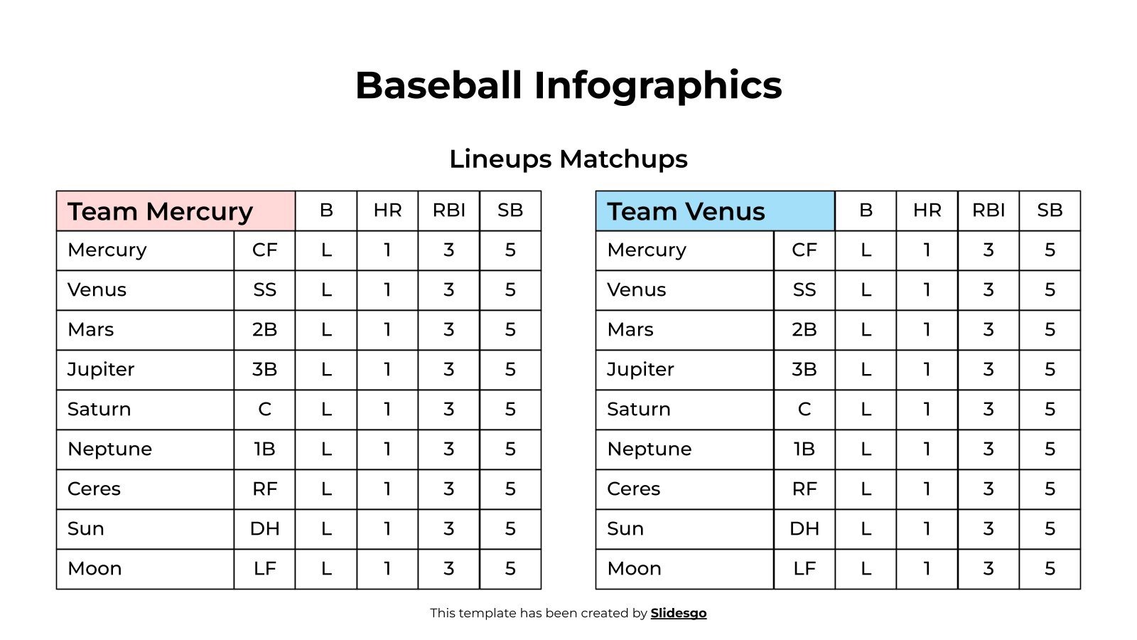 Baseball Infographics Template