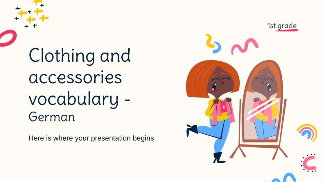 Clothing and Accessories Vocabulary - German - 1st Grade