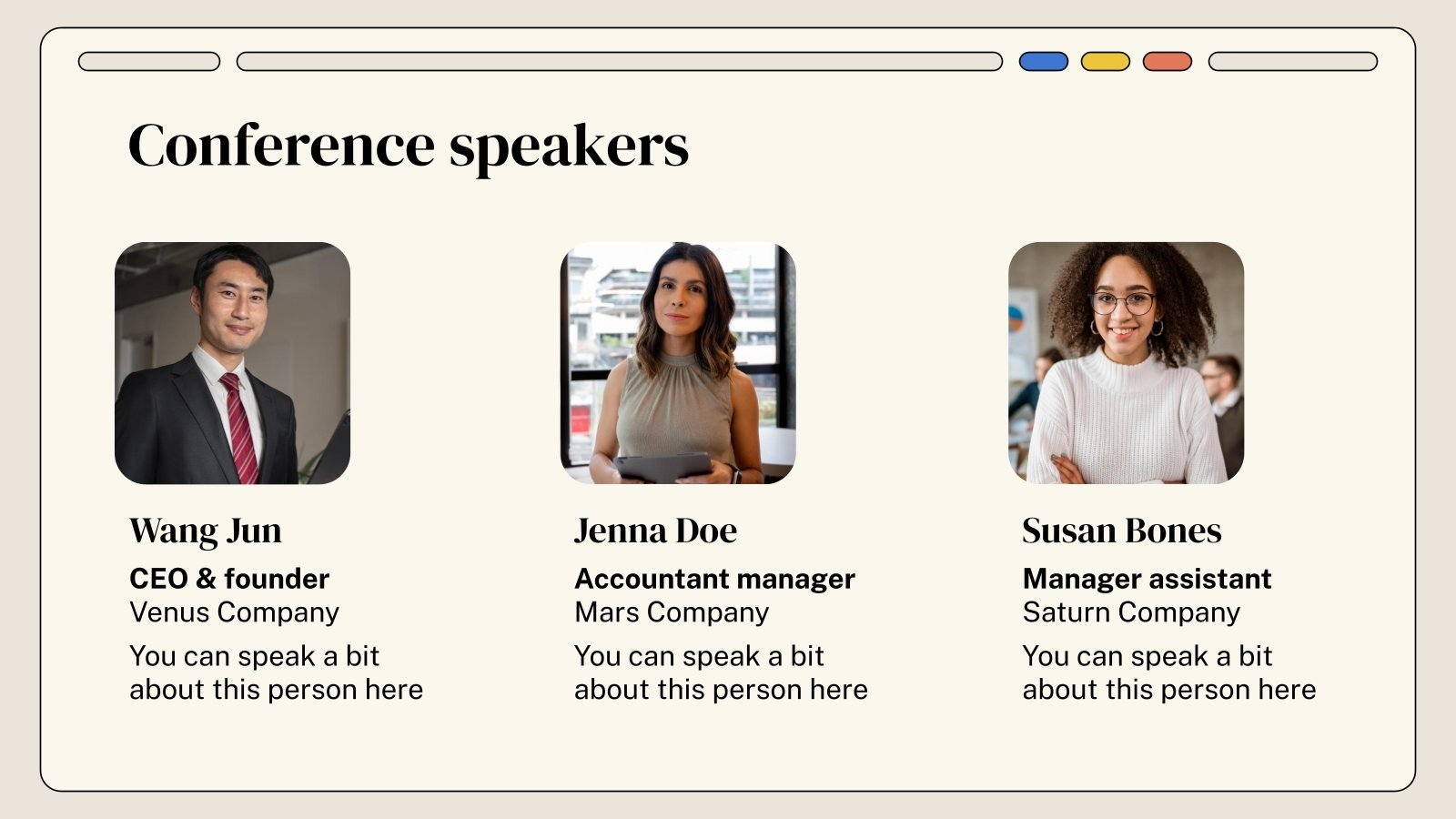 Conference Style Presentation for a Pitch Deck