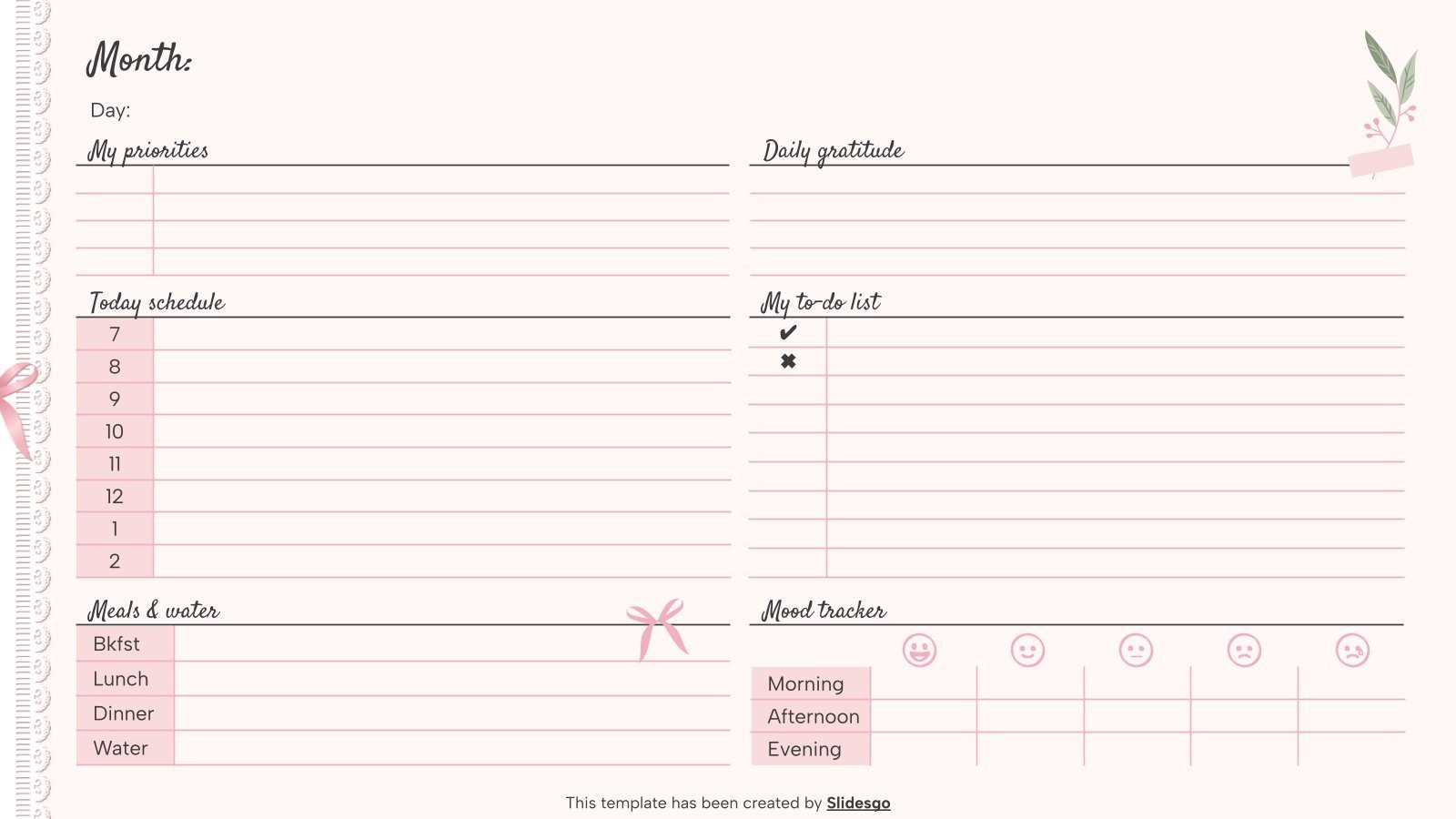 Coquette Aesthetic Personal Organizer Presentation