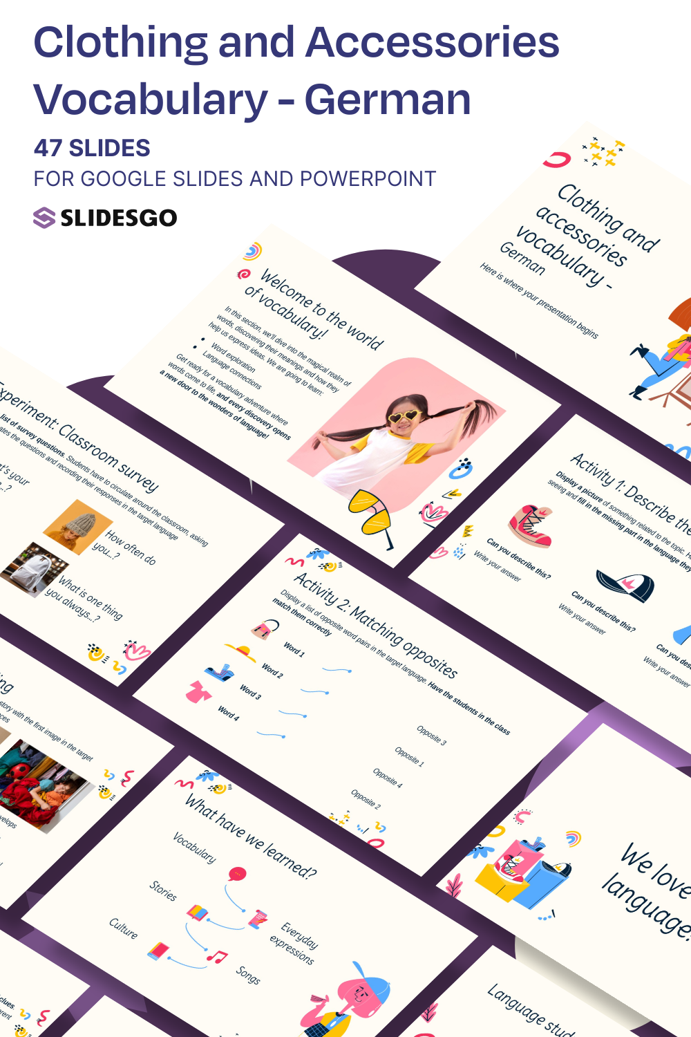 Clothing and Accessories Vocabulary - German - 1st Grade