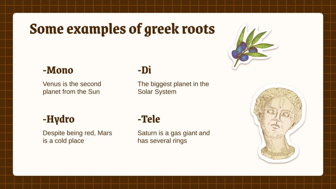 Grammar Subject for Elementary: Greek and Latin Roots