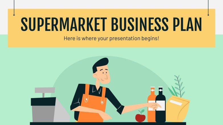 Supermarket Business Plan Google Slides theme and PowerPoint