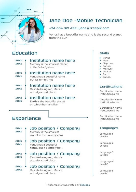 Mobile Technician Resume Presentation