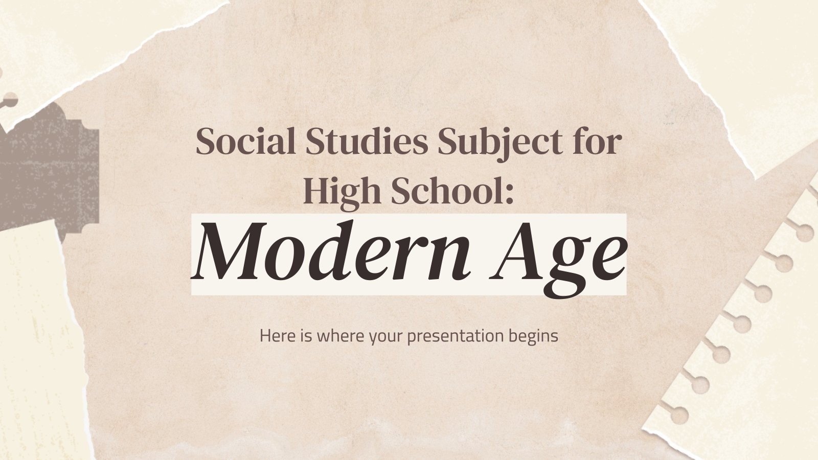 Social Studies Subject for High School: Modern Age
