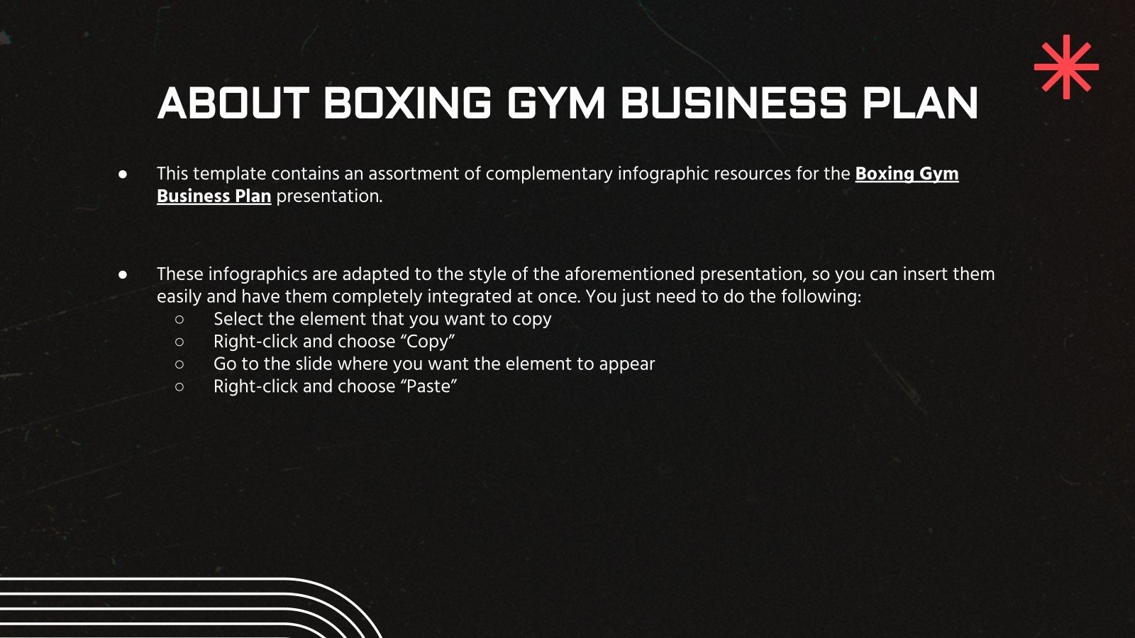 Boxing Gym Business Plan Infographics Template