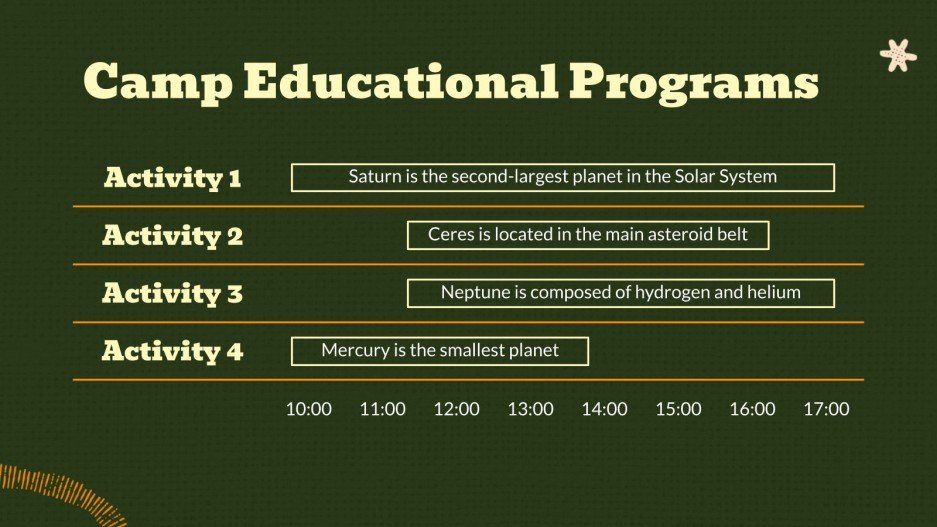 Camp Educational Programs Infographics Template