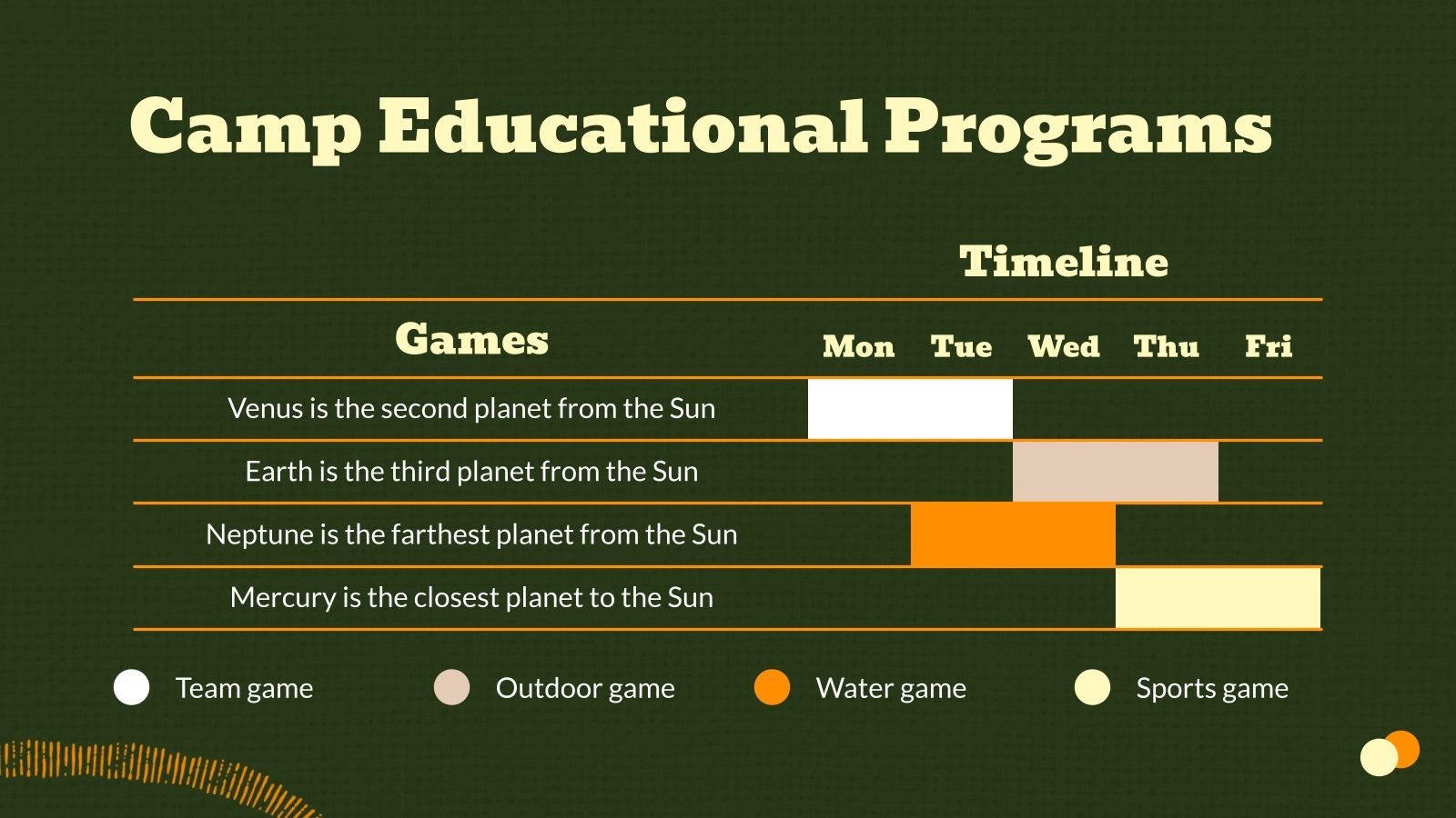 Camp Educational Programs Infographics Template