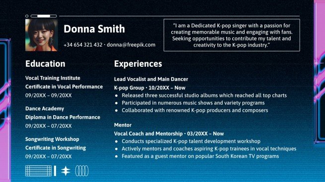 K-Pop Singer Portfolio Presentation