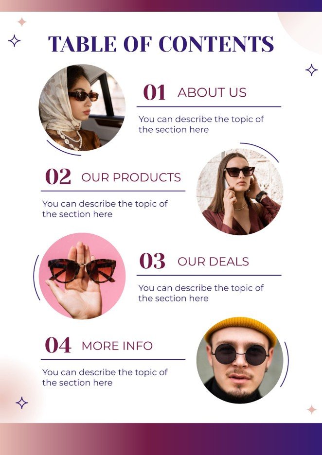 Sun Glasses Catalog Presentation