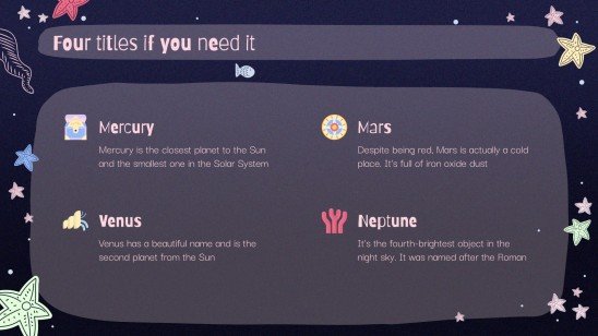 Présentation Minithème motif étoile de mer