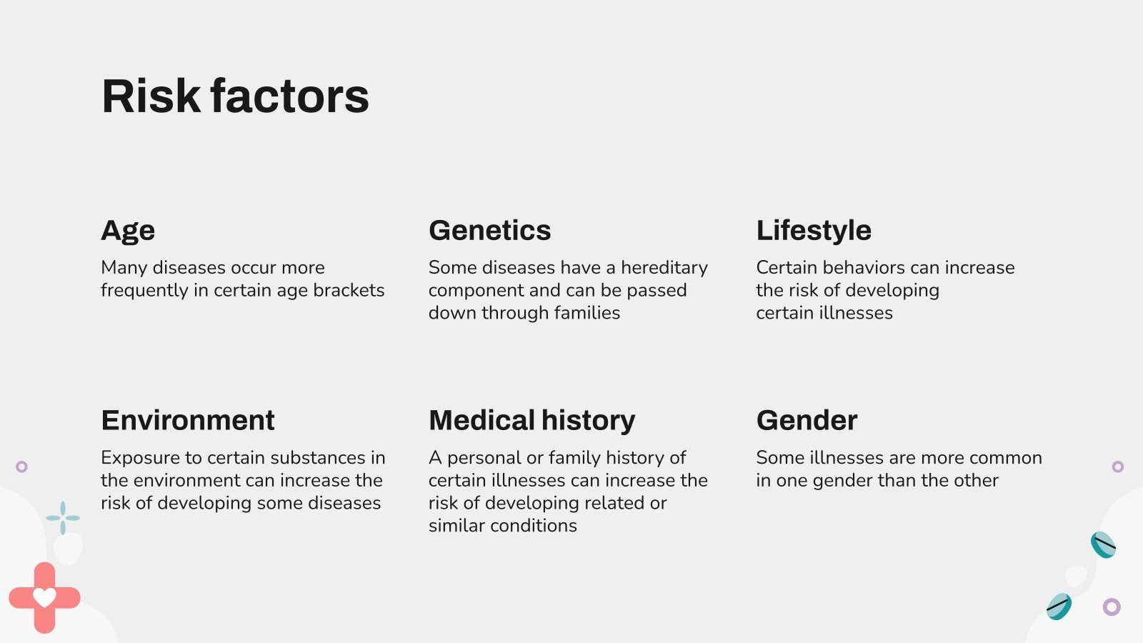 Presentación Tema de enfermedad con personajes médicos.