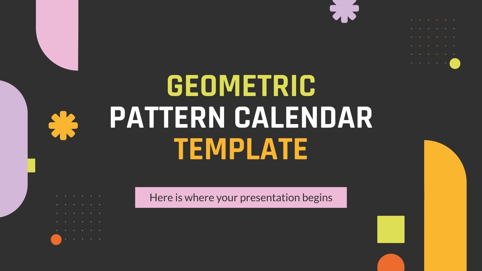 Geometric Pattern Calendar Template Presentation