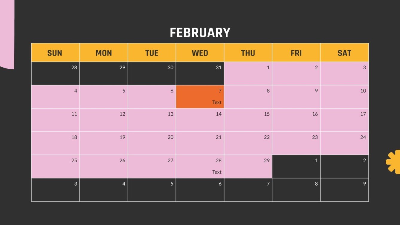 Geometric Pattern Calendar Template Presentation