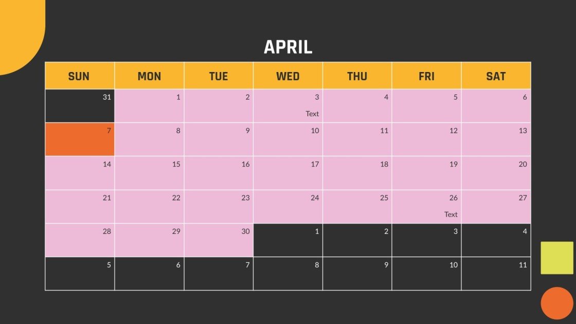 Geometric Pattern Calendar Template Presentation