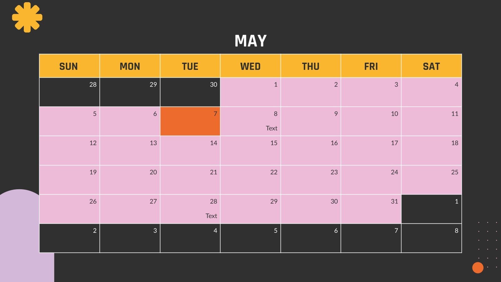 Geometric Pattern Calendar Template Presentation