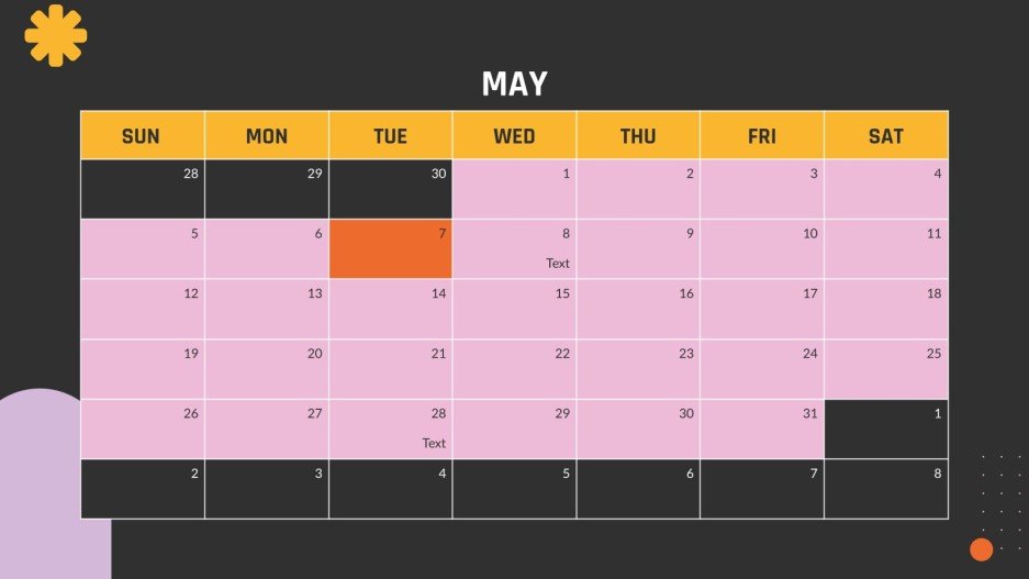 Geometric Pattern Calendar Template Presentation