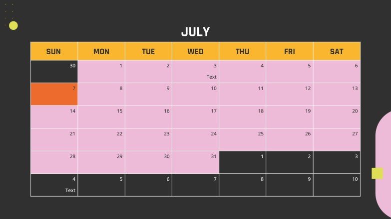 Geometric Pattern Calendar Template Presentation