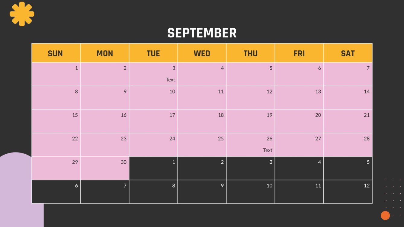 Geometric Pattern Calendar Template Presentation