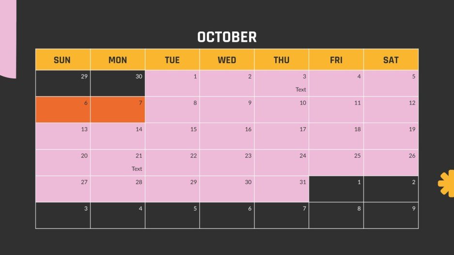 Geometric Pattern Calendar Template Presentation