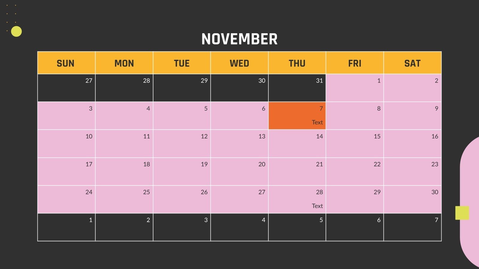 Geometric Pattern Calendar Template Presentation