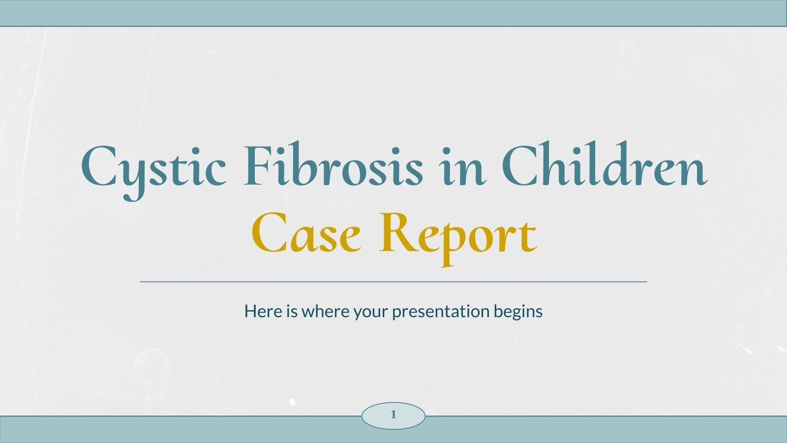 Cystic Fibrosis in Children Case Report Presentation