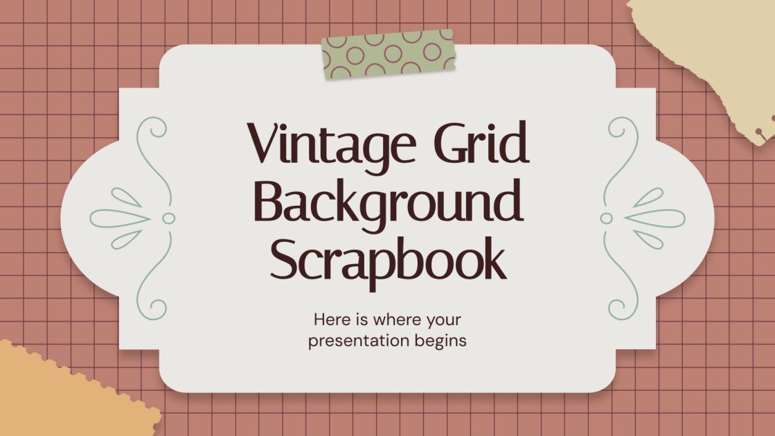 Vintage Grid Background Scrapbook | Google Slides & PPT