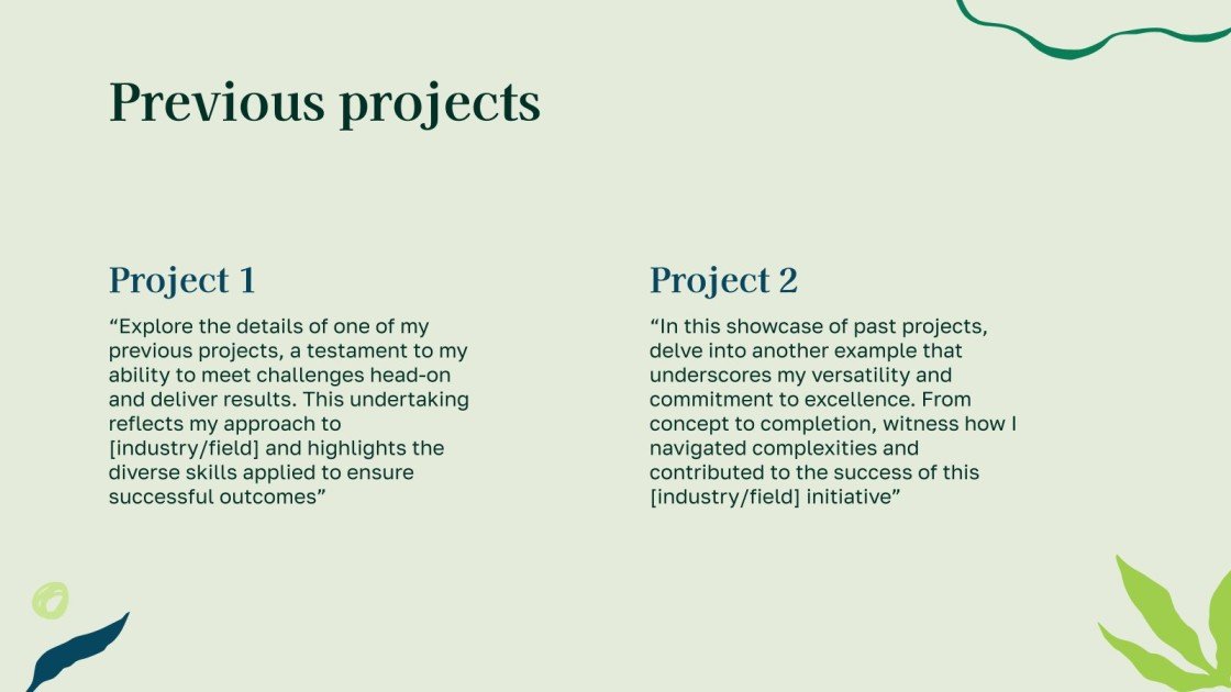 Shades of Green Portfolio Presentation