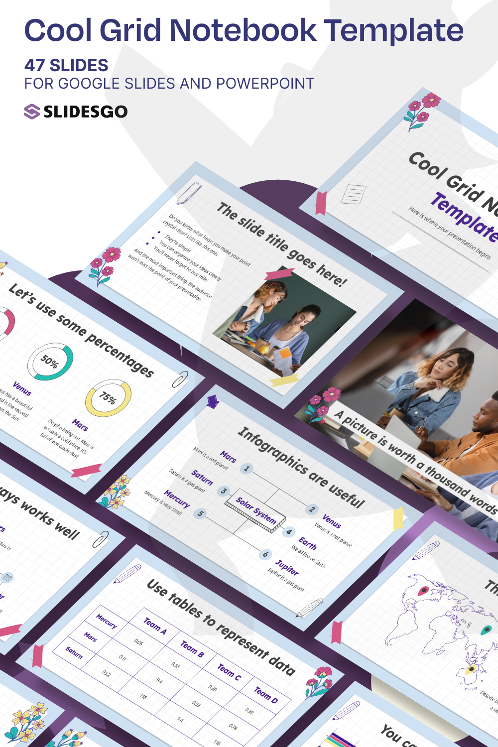 Cool Grid Notebook Template Presentation