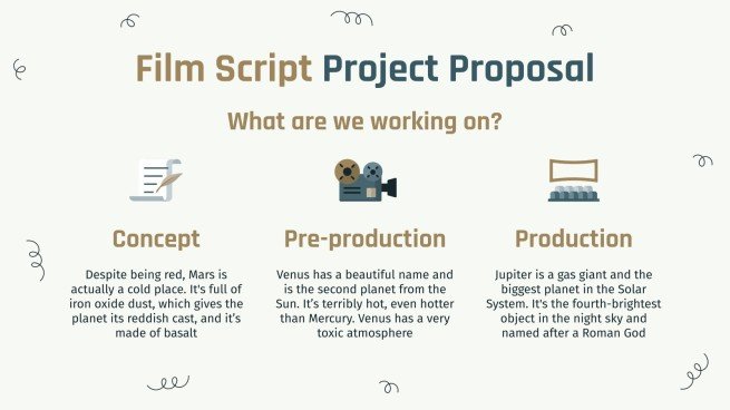 Film Script Project Proposal Infographics Presentation