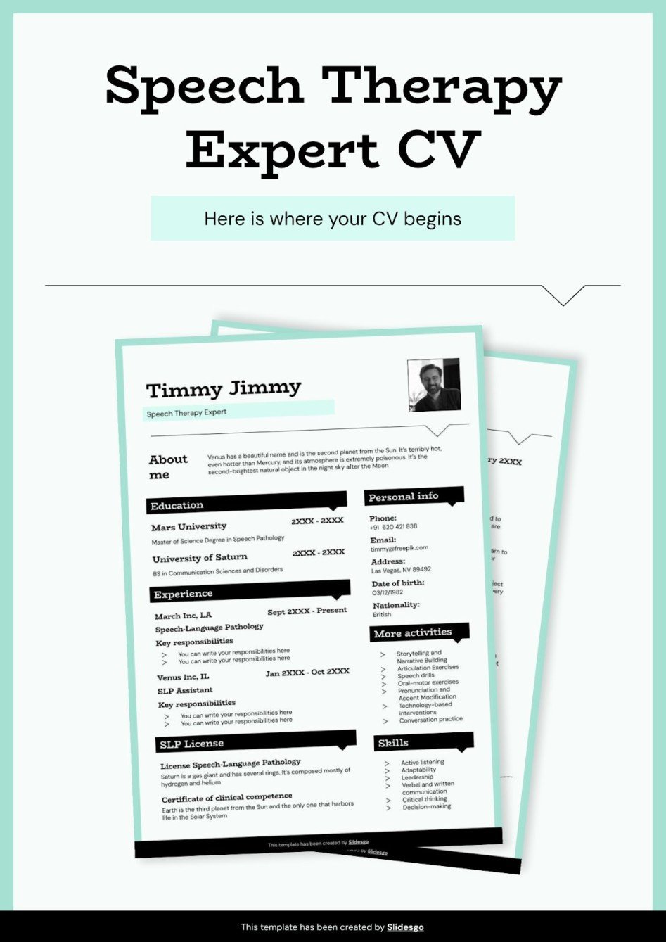 Speech Therapy Expert CV Presentation