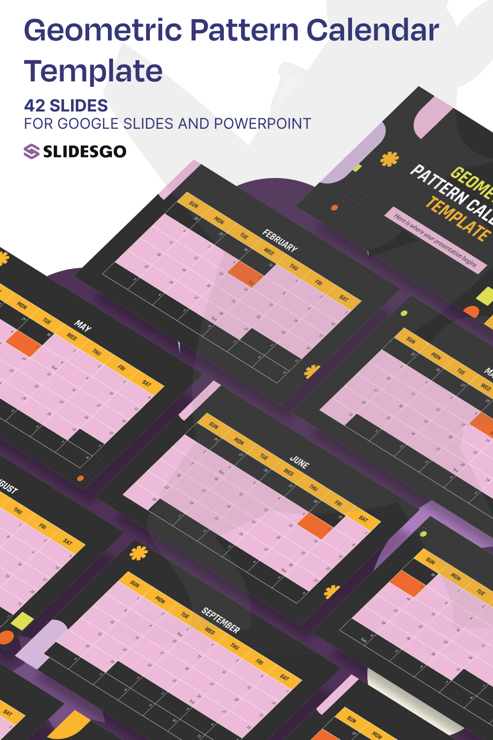 Geometric Pattern Calendar Template Presentation