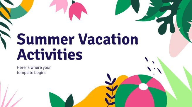 Summer Vacation Activities Presentation