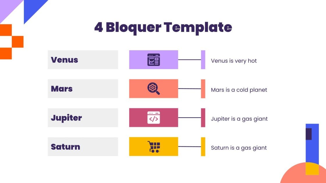 4 Blocker Template for Marketing Presentation