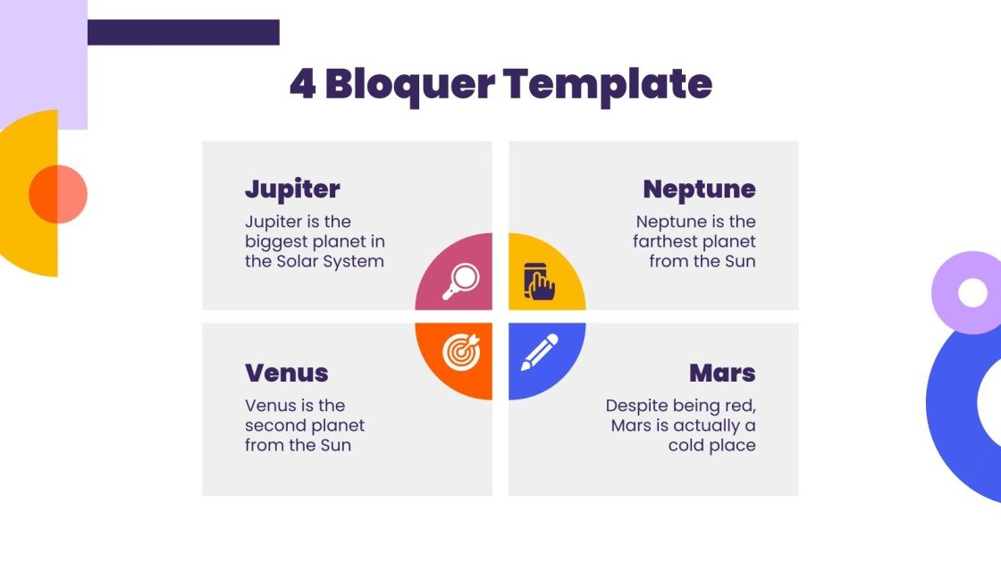 4 Blocker Template for Marketing Presentation