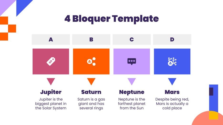 4 Blocker Template for Marketing Presentation