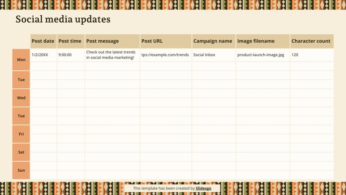 Native Pattern Social Media Planner Presentation 