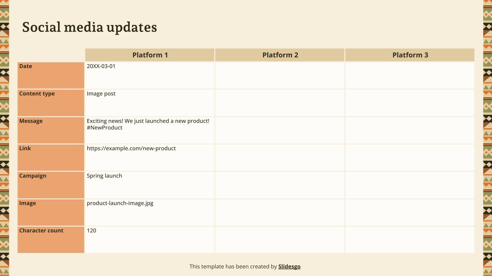 Native Pattern Social Media Planner Presentation