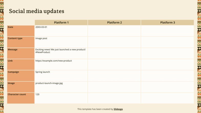 Native Pattern Social Media Planner Presentation
