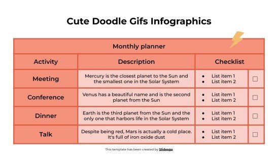 Cute Doodle Gifs Infographics Template