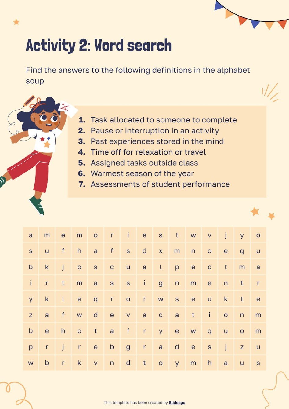 End of School Year Worksheet Presentation