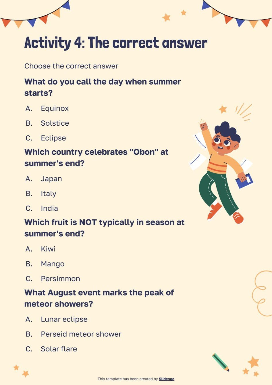 End of School Year Worksheet Presentation