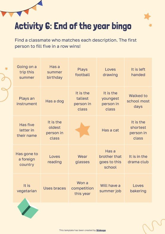 End of School Year Worksheet Presentation